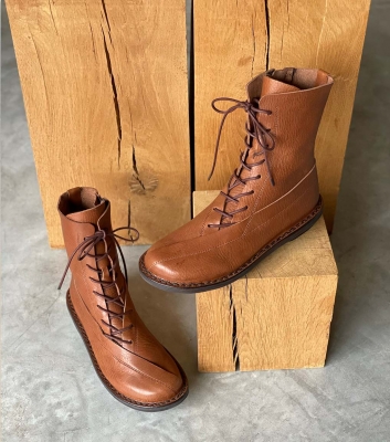 Boots pour femme Trippen Flicker f brown en cuir écologique